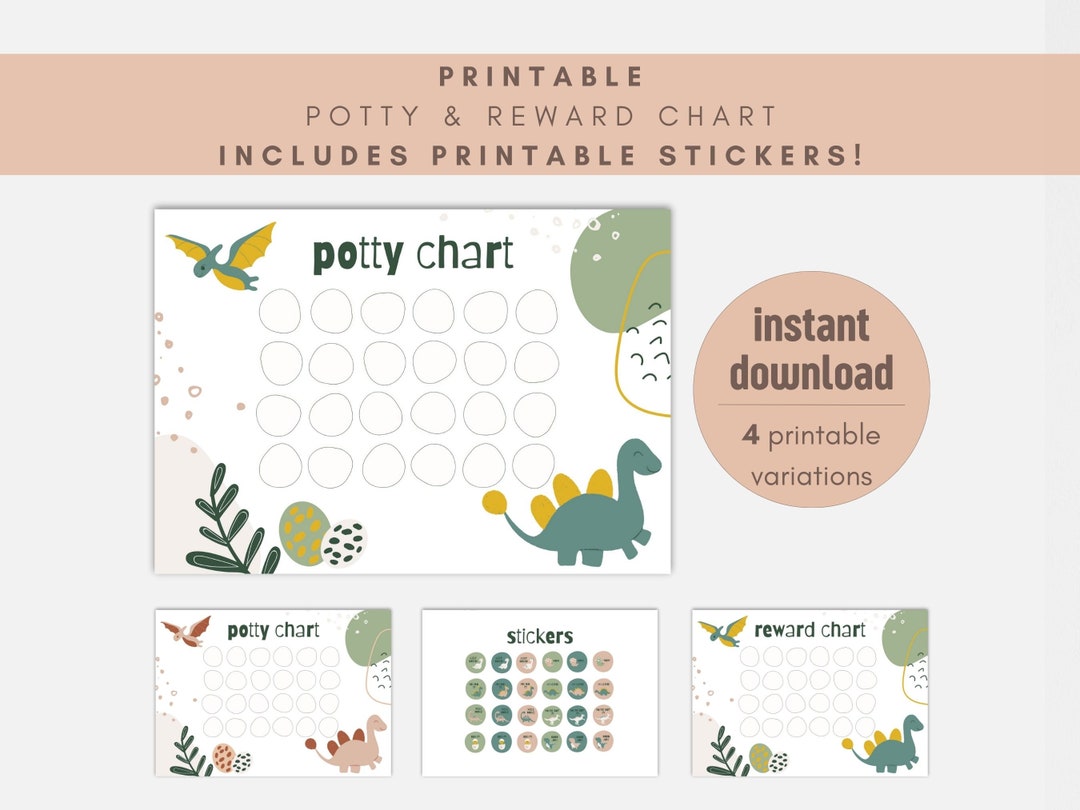 Printable Potty Chart | Reward Chart | Dinosaur Potty Training Chart ...