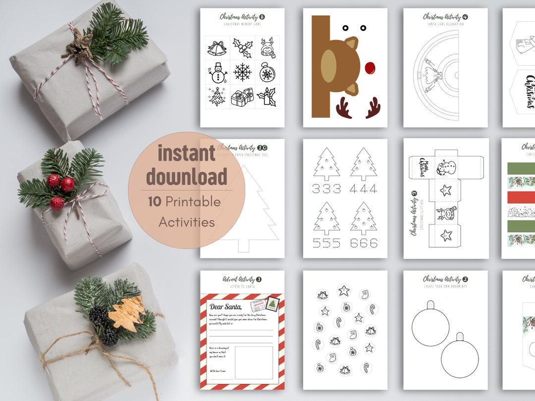 Christmas Activity Pack: 10 Printable Games & Crafts (digital Download ...