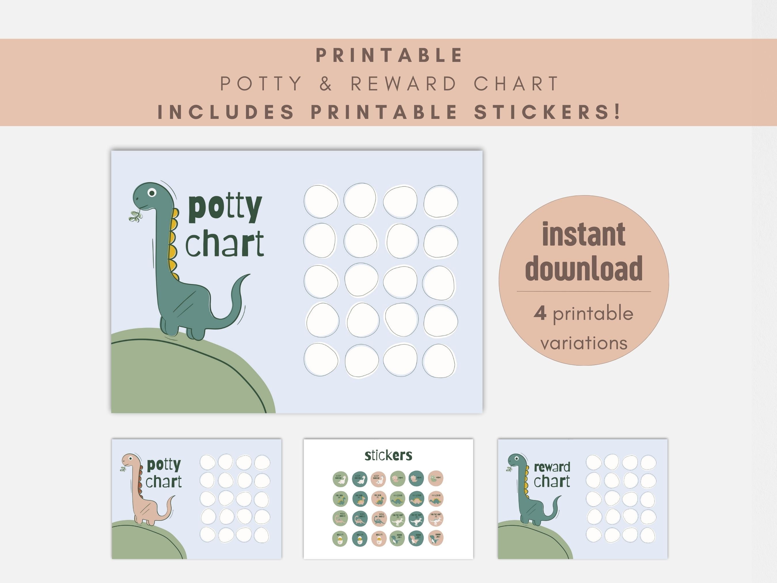 Printable Potty Chart | Reward Chart | Dinosaur Potty Training Chart ...