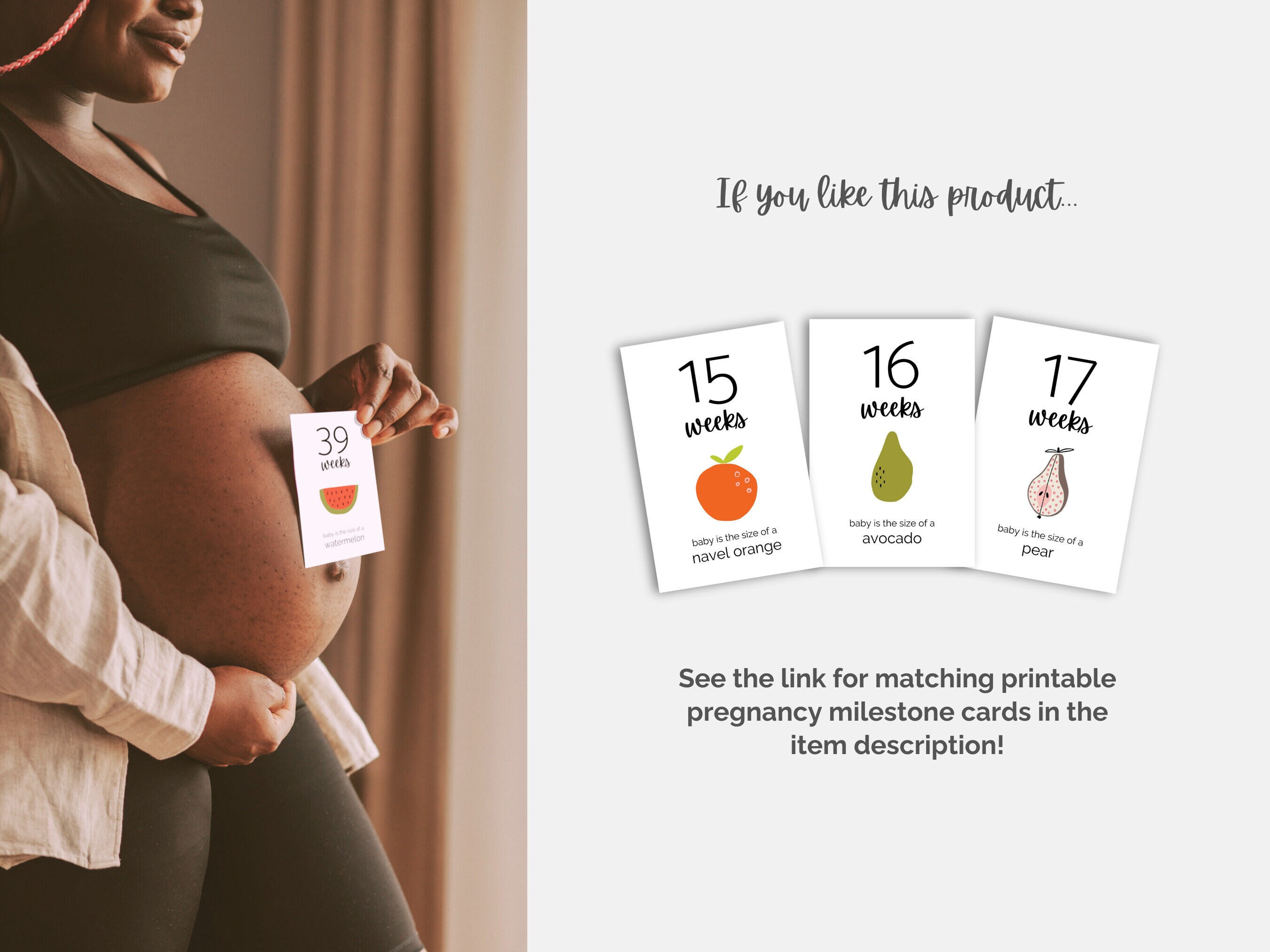 How Big is Our Baby Printable Week by Week Fetal Growth Chart Poster ...