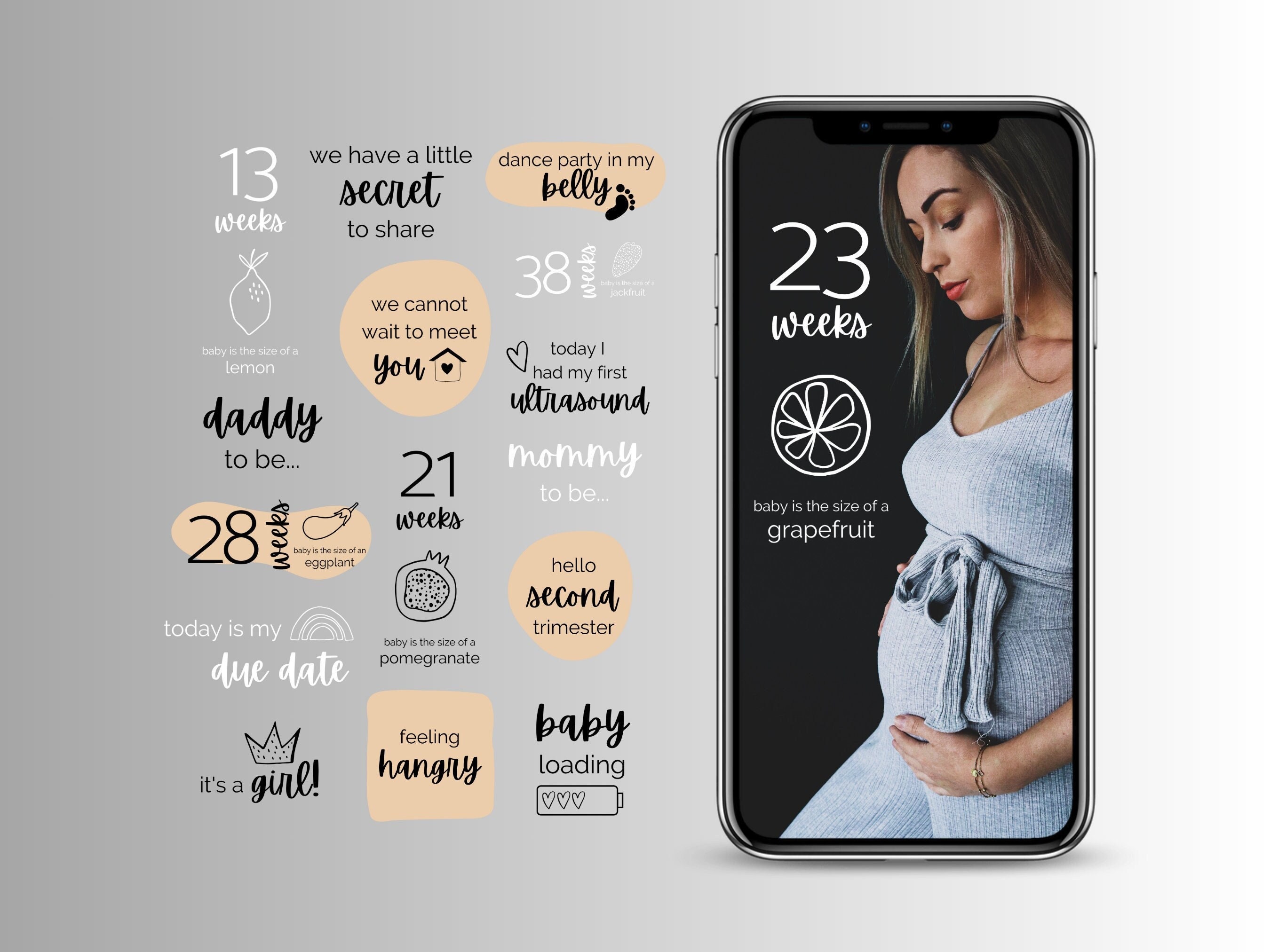 Instagram Story Stickers Pregnancy Baby Social Media Pregnancy ...