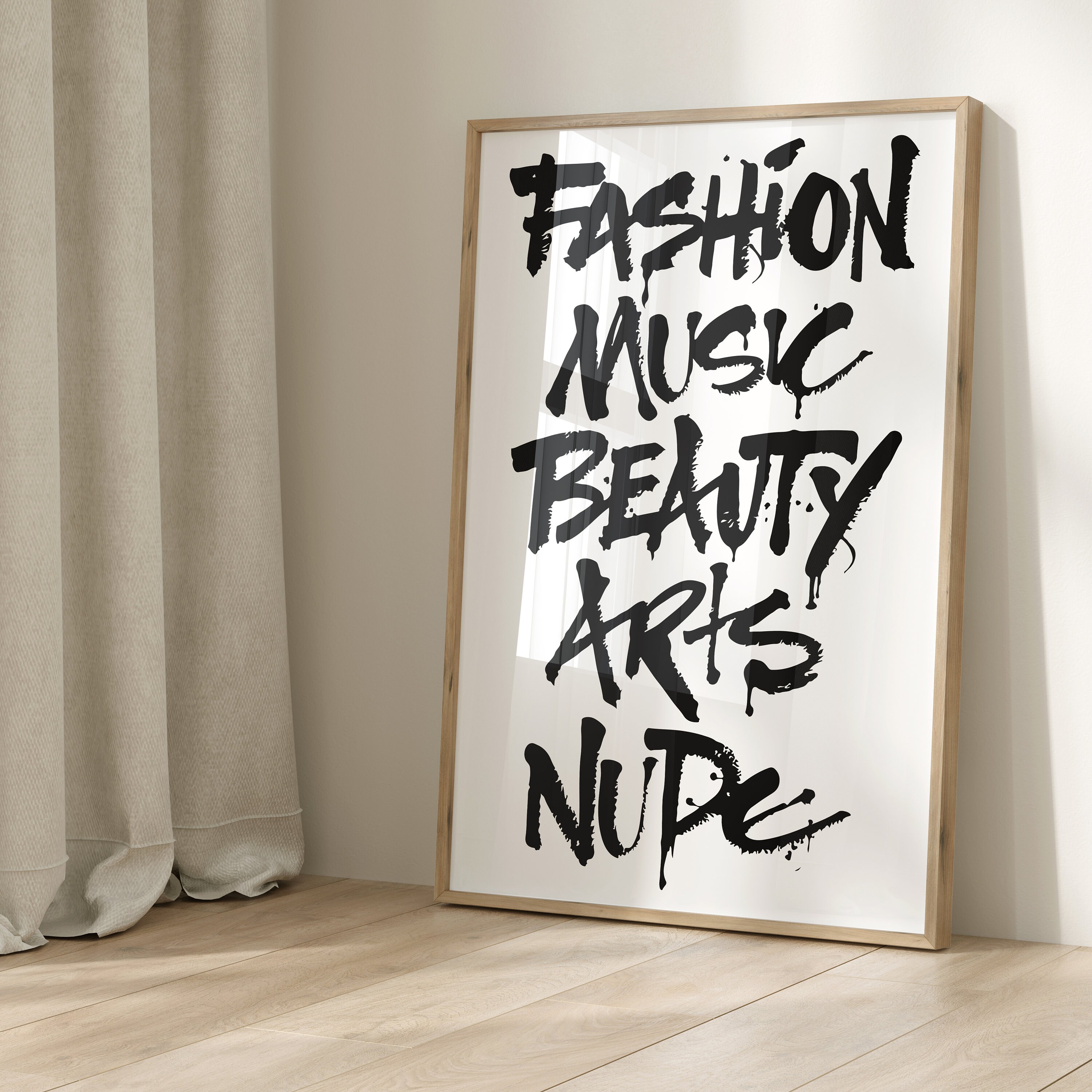 Brush Lettering Art Print Typography Wall Art Typography Art Print