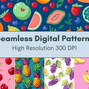 Summer Fruit Digital Pattern Scrapbooking Paper Fruitful Design ...
