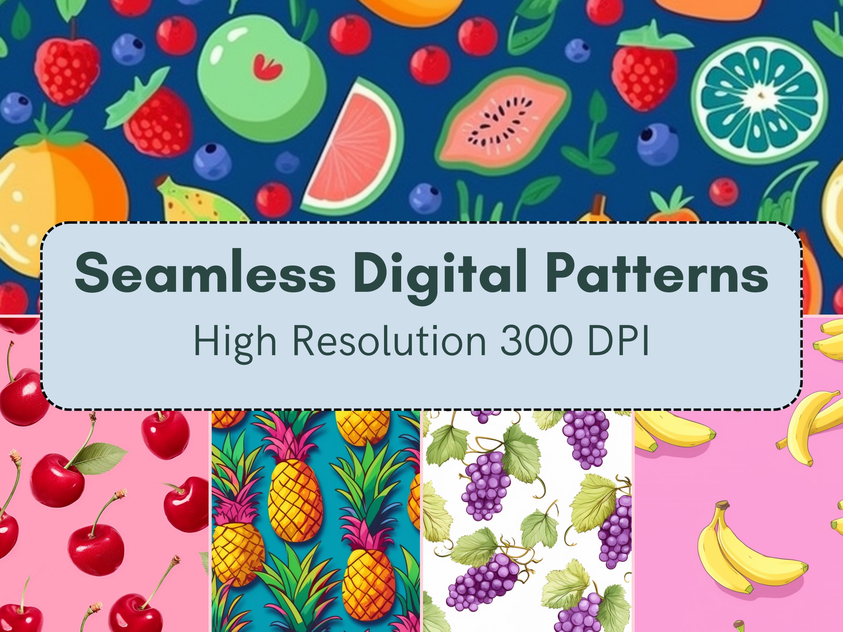 Summer Fruit Digital Pattern Scrapbooking Paper Fruitful Design ...