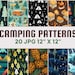 Camping Digital Paper Outdoor Scrapbooking Adventure Patterns Camping ...