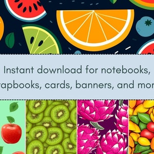 Summer Fruit Digital Pattern Scrapbooking Paper Fruitful Design ...