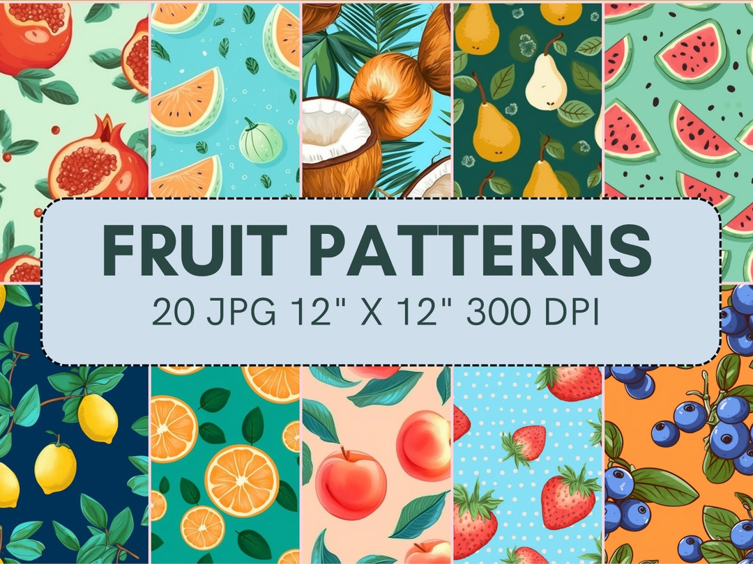 Summer Fruit Digital Pattern Scrapbooking Paper Fruitful Design ...