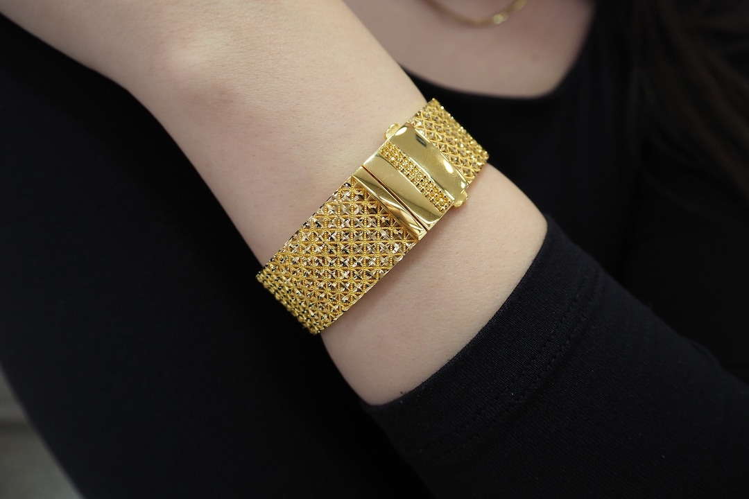 22k Solid Gold Bangle Bracelet, Gold Bangle, 22k Gold Jewelry, 22k ...