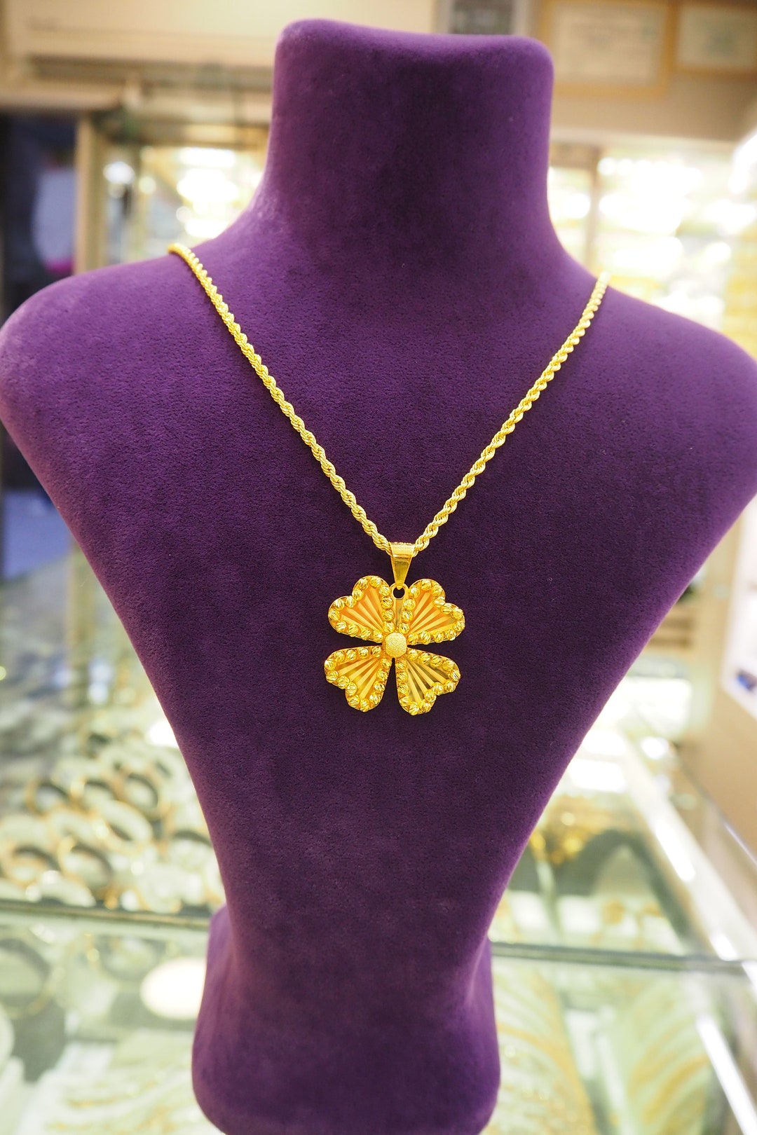 22k Gold Rope Chain, Gold Rope Chain Necklace, 2.70 Mm Thick Rope Chain ...