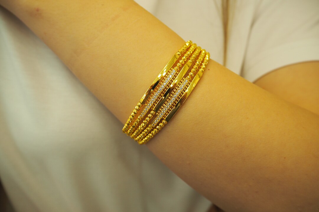 22k Solid Gold Bangle Bracelet, Gold Bangle, 22k Gold Jewelry, 22k ...