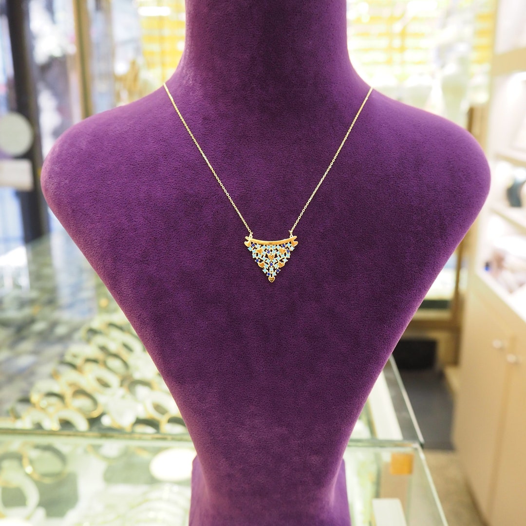 14k Solid Gold Necklace, 14k Solid Gold Pendant, Gift for Her, Minimal ...