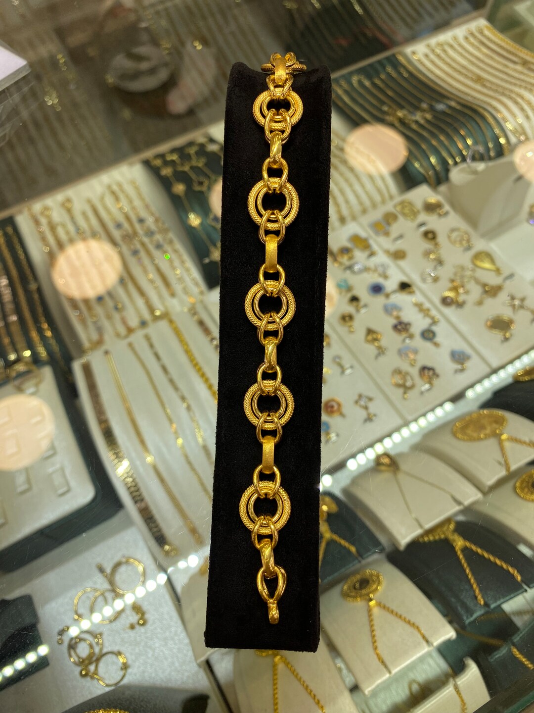 22k Gold Rolo Chain Bracelet, 22k Gold Rolo Chain, Ladies Pure Gold ...