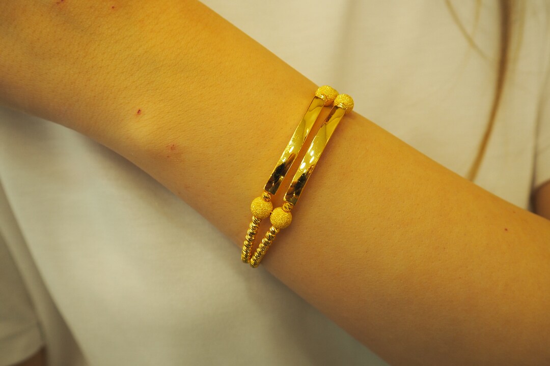 22k Solid Gold Bangle Bracelet, Gold Bangle, 22k Gold Jewelry, 22k ...