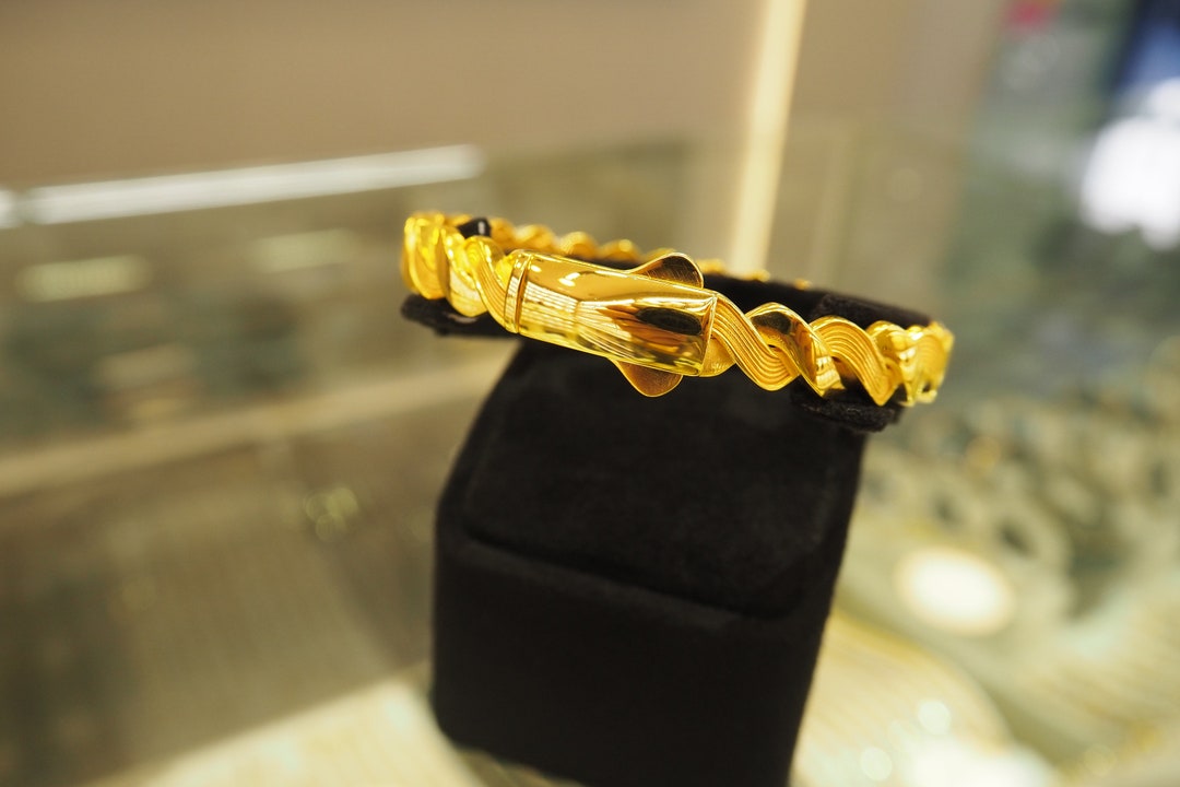 22k Solid Gold Bangle Bracelet, Gold Bangle, 22k Gold Jewelry, 22k ...
