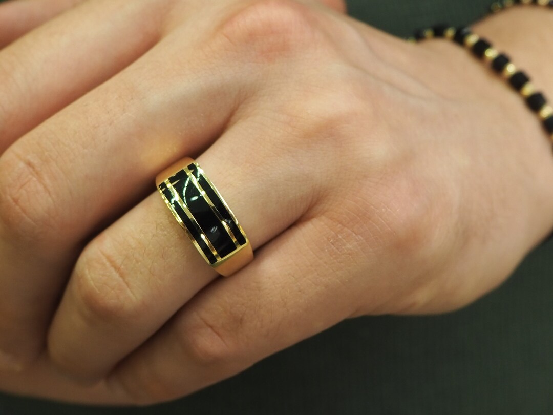 14k Solid Gold Ring for Men, 14k Men's Rings, 14k Statement Rings,14k ...