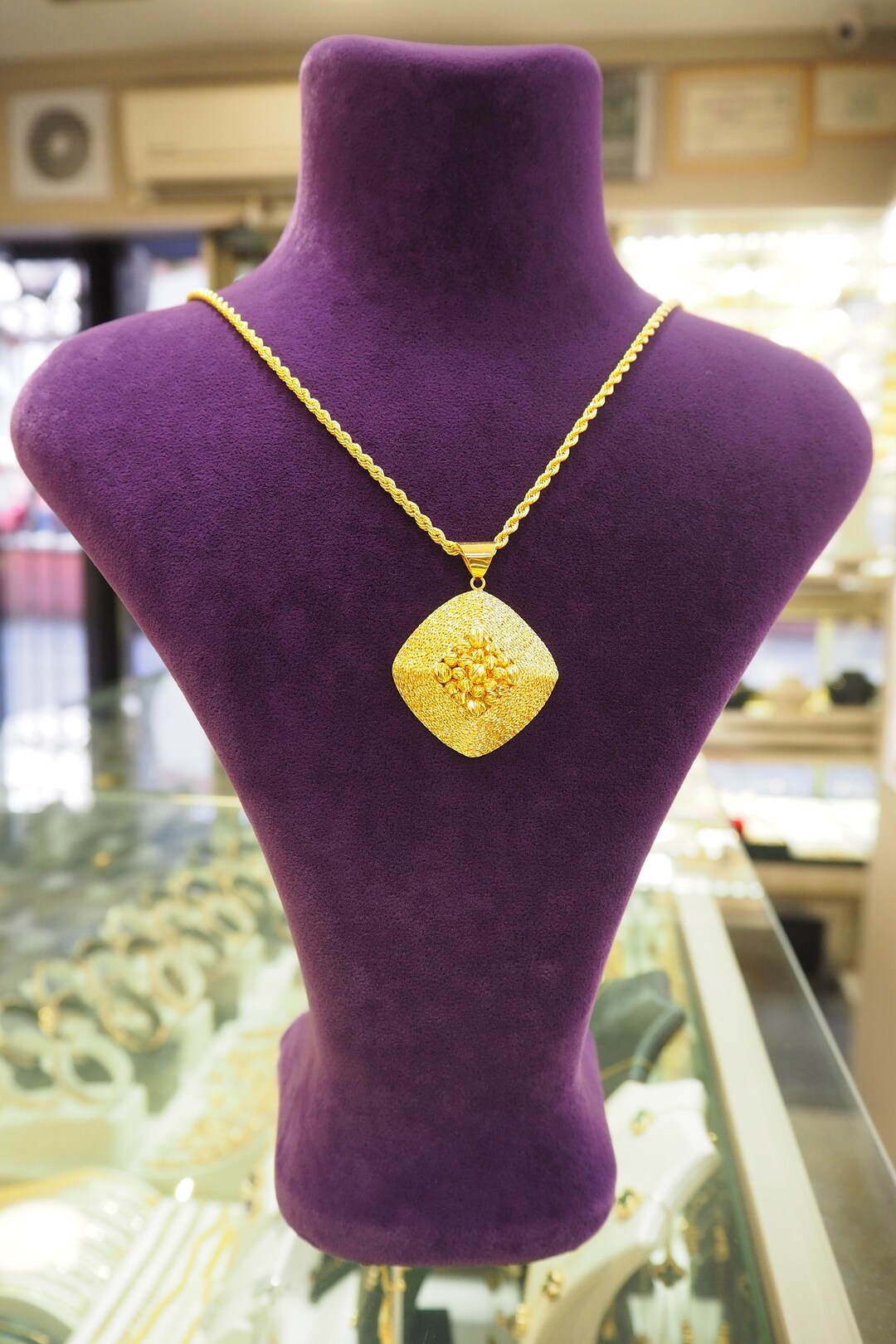 22k Gold Rope Chain, Gold Rope Chain Necklace, 2.70 Mm Thick Rope Chain ...