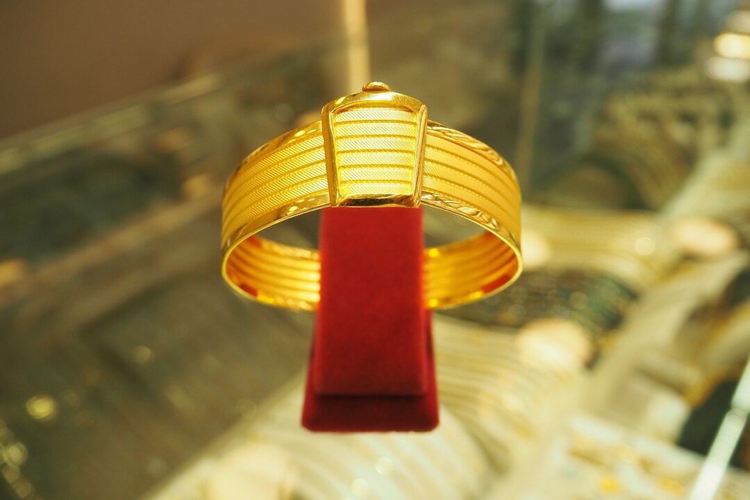 22k Solid Gold Bangle Bracelet, Gold Bangle, 22k Gold Jewelry, 22k ...