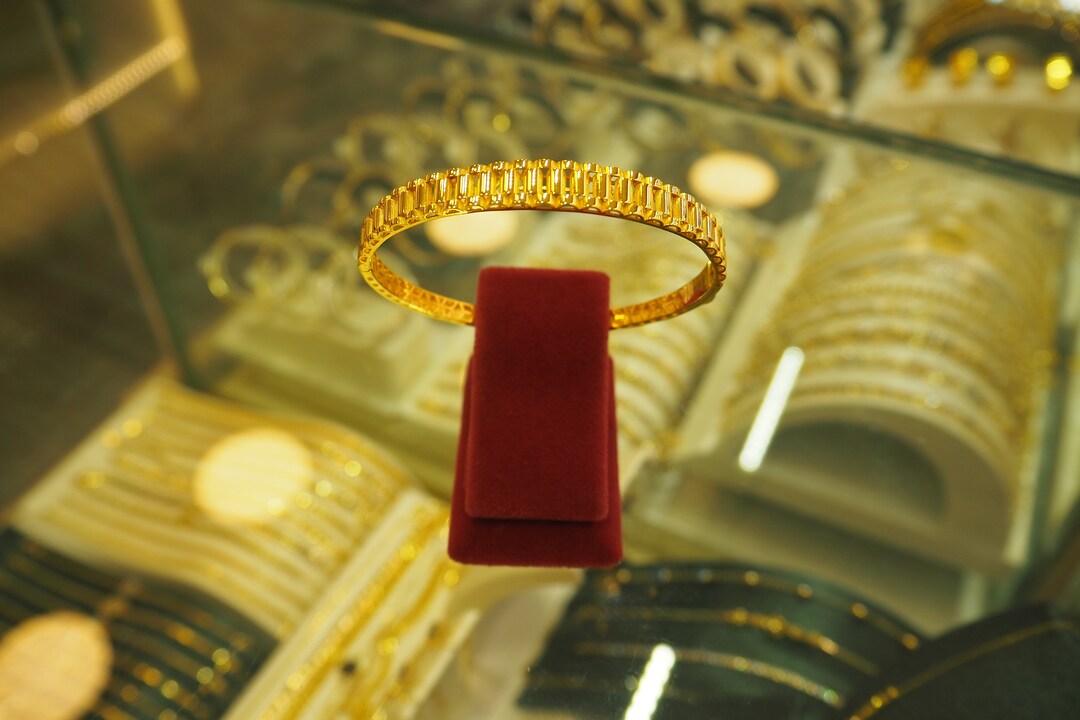 22k Solid Gold Bangle Bracelet, Gold Bangle, 22k Gold Jewelry, 22k ...