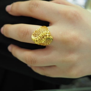 22k Solid Gold Ring for Woman, 22k Womans Rings, Statement Rings ...
