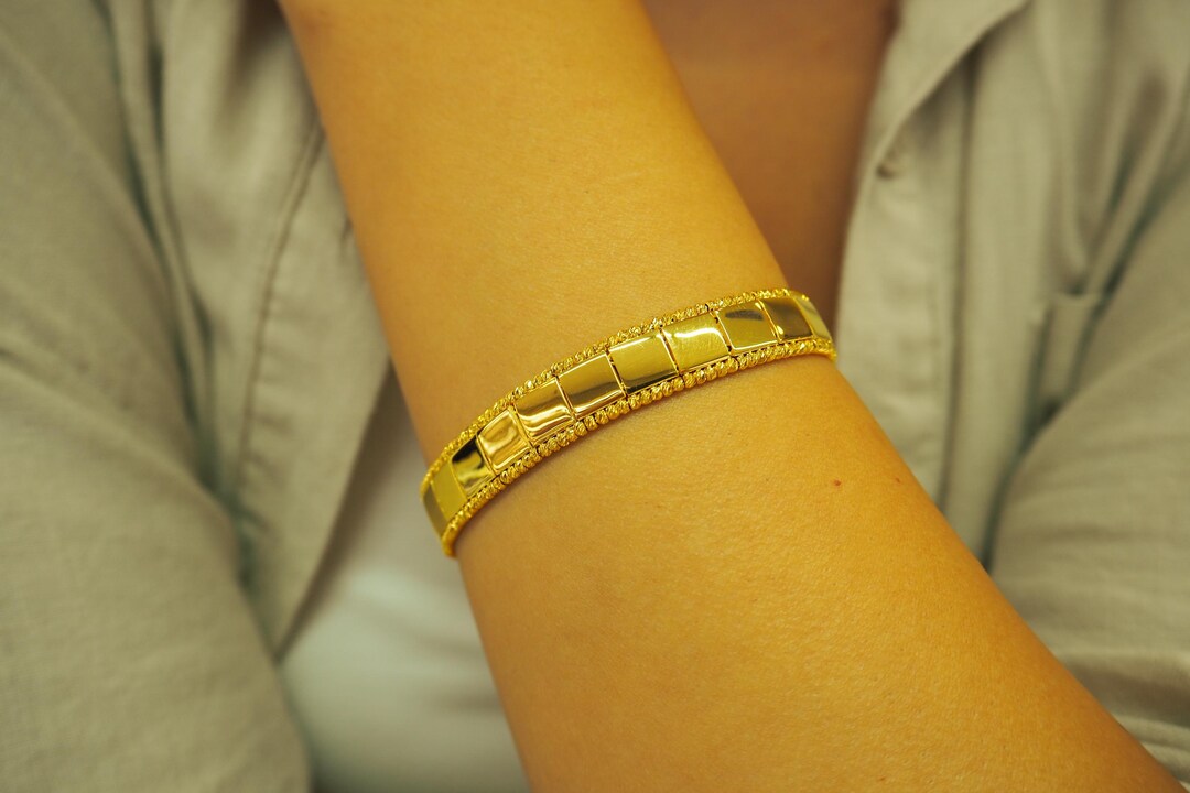22k Solid Gold Bracelet, 22k Gold Bracelet, Ladies Pure Gold Accessory ...