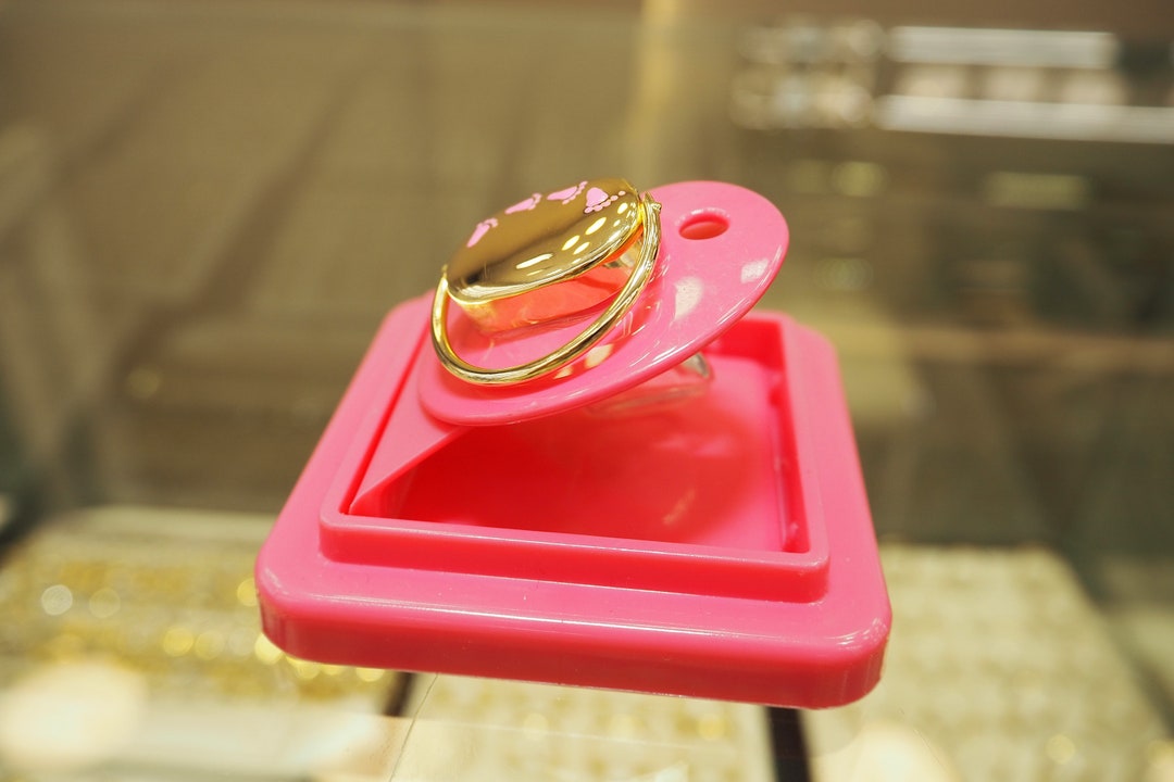 14k Gold Baby Pacifier, Personalized Handmade Gold Pacifier, New Baby ...