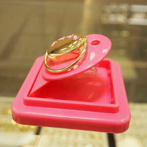 14k Gold Baby Pacifier, Personalized Handmade Gold Pacifier, New Baby ...