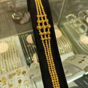 22k Solid Gold Dorica Balls Bracelet, Ladies Pure Gold Accessory, 22k ...