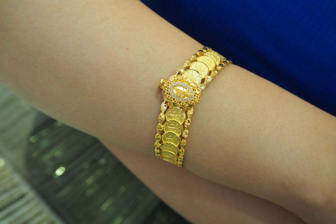 22k Solid Gold Bangle Bracelet, Gold Bangle, 22k Gold Jewelry, 22k ...