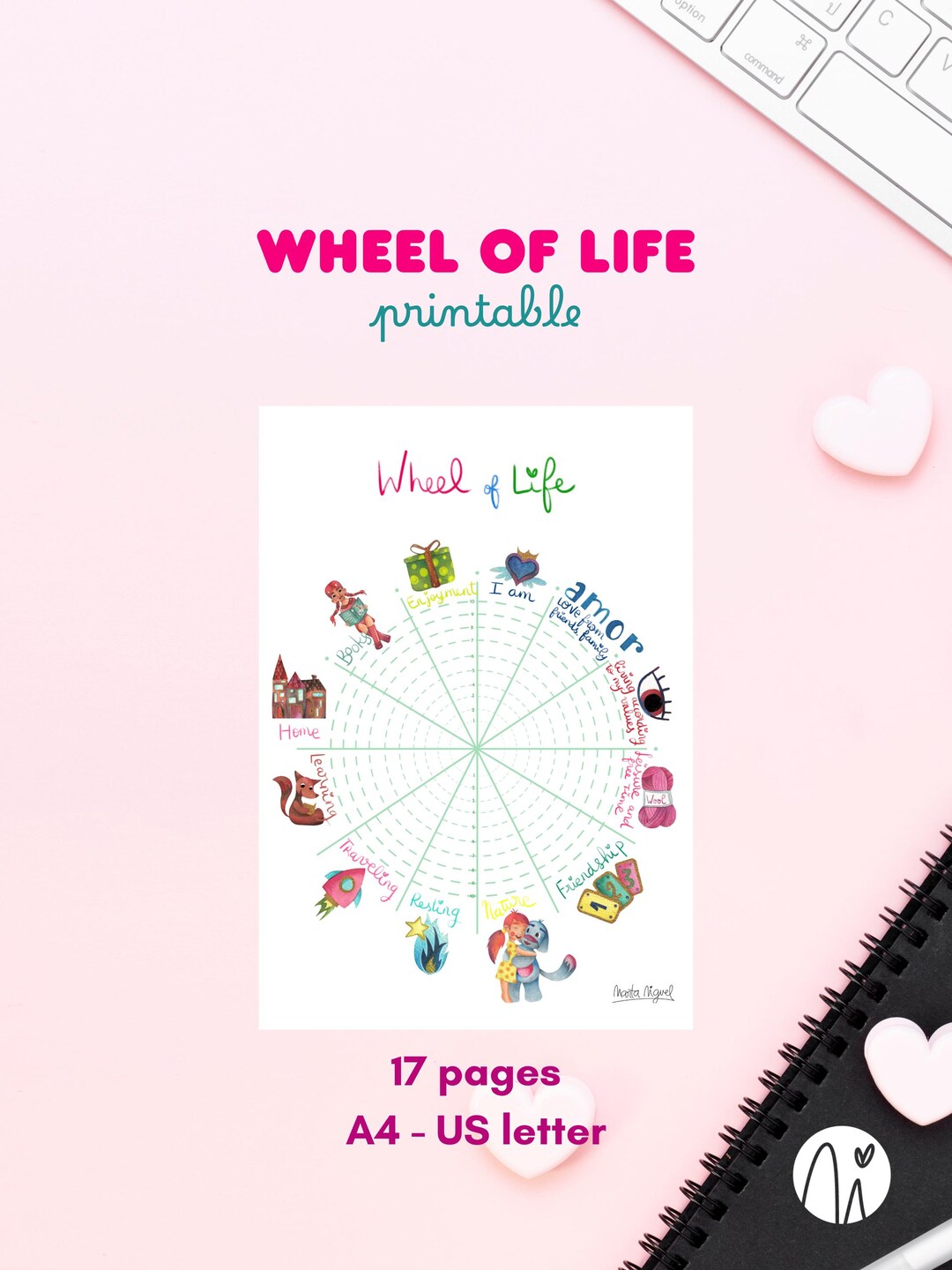 Wheel of Life Printable – Self-assessment & Personal Growth Planner ...