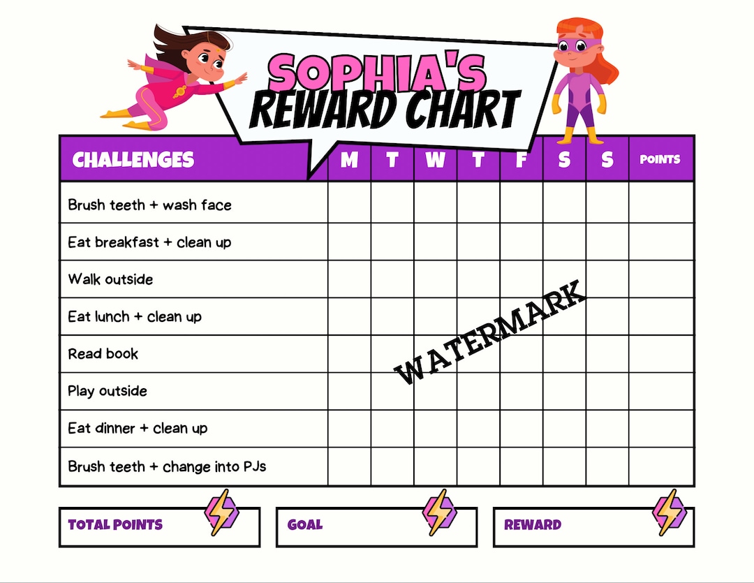 Tableau de récompenses personnalisé pour les enfants - Etsy France