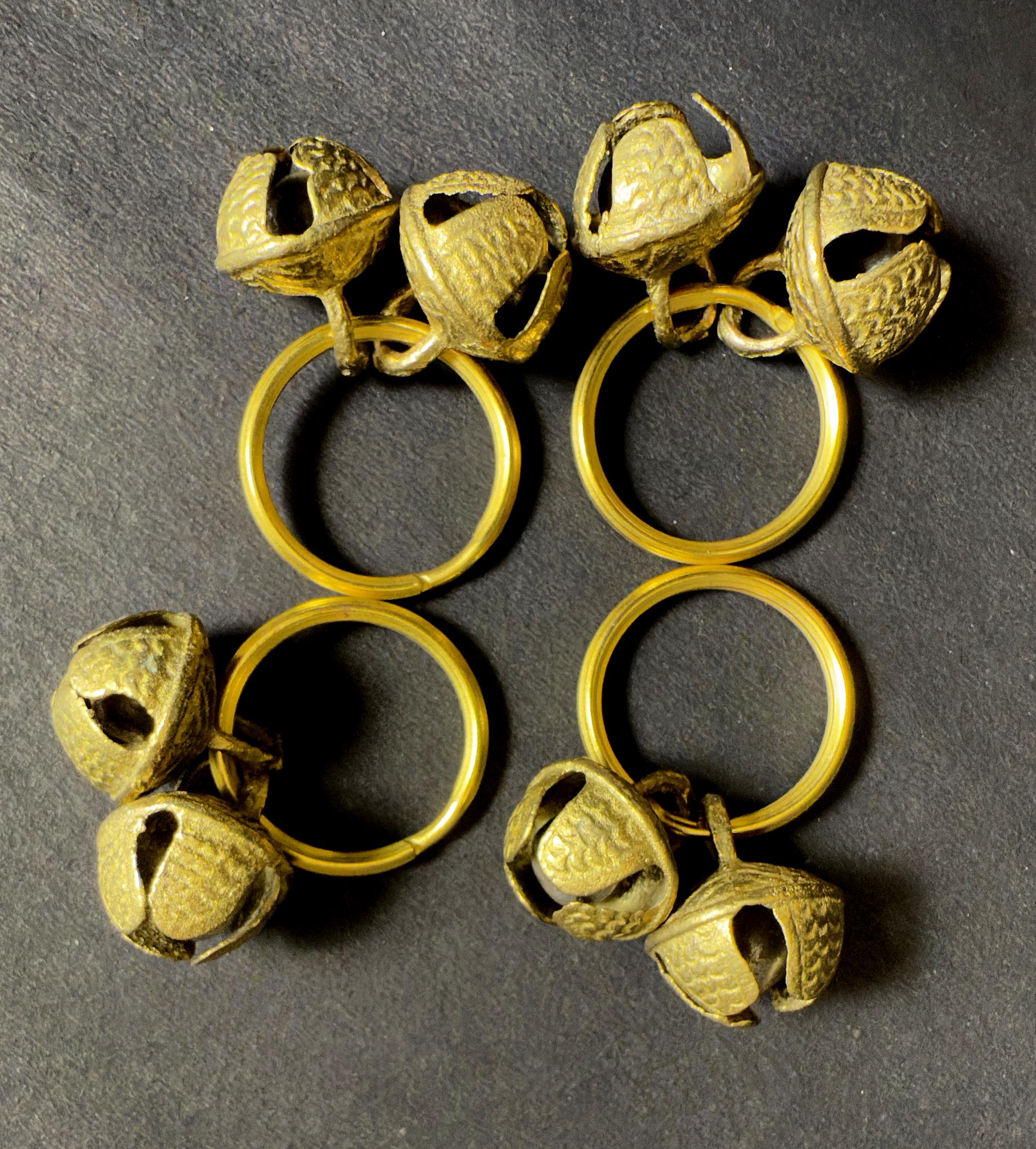 12 Ghungroo Finger Kadi Ring for Pooja Kirtan Temple Bells Indian ...