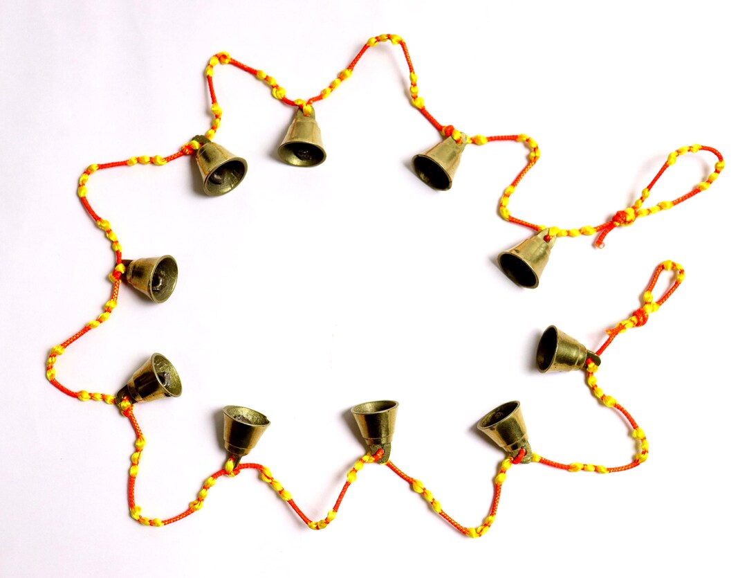 Single Layer 10 Small Brass Jingle Bells Hanging Decorative Strand ...