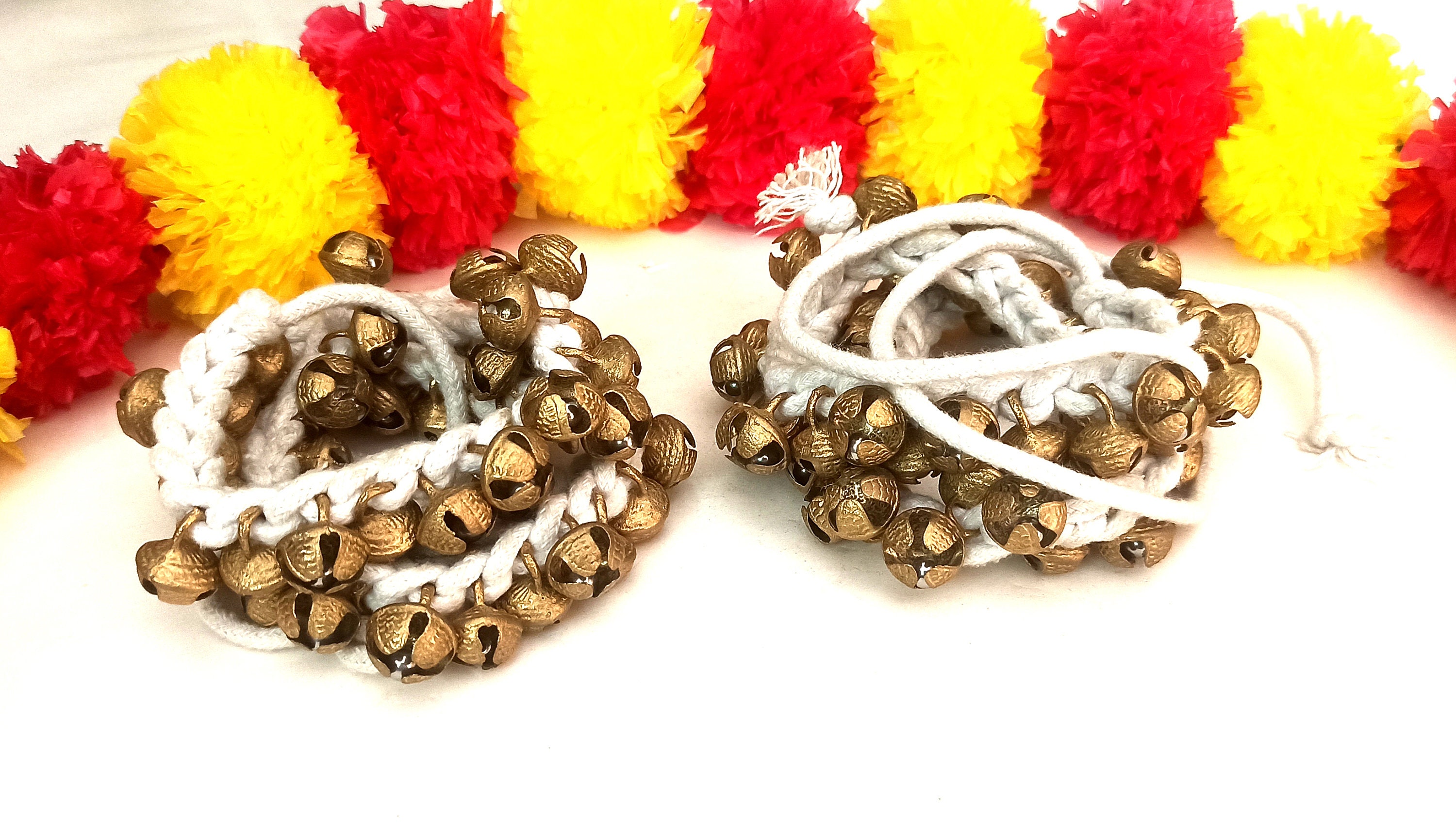 Indian Classical Dance 1.5cm Ghungroo, 5050 Bell Pair Tied With Cotton ...