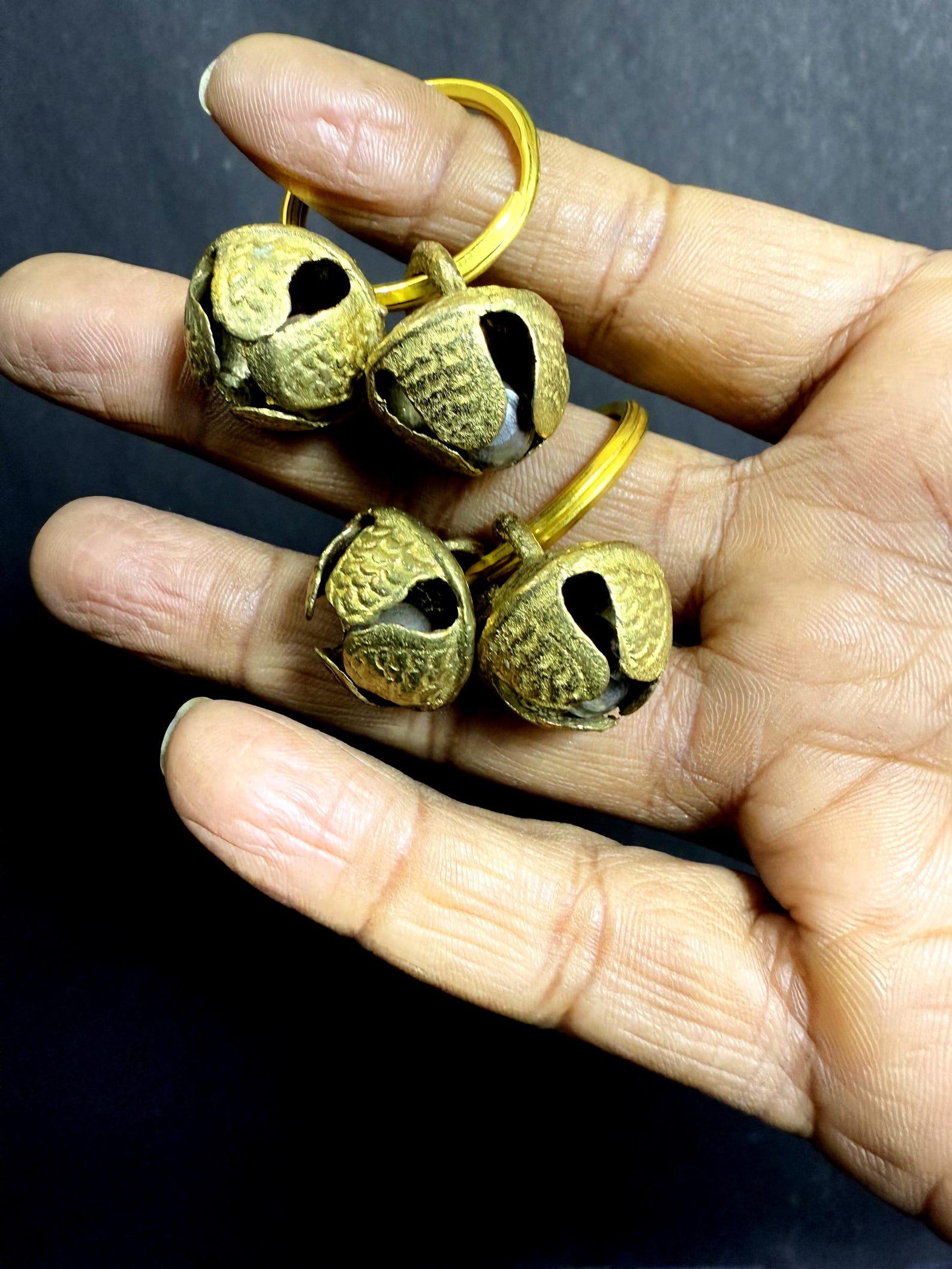 10 Ghungroo Finger Kadi Ring for Pooja, Kirtan, Temple Bells – Indian ...