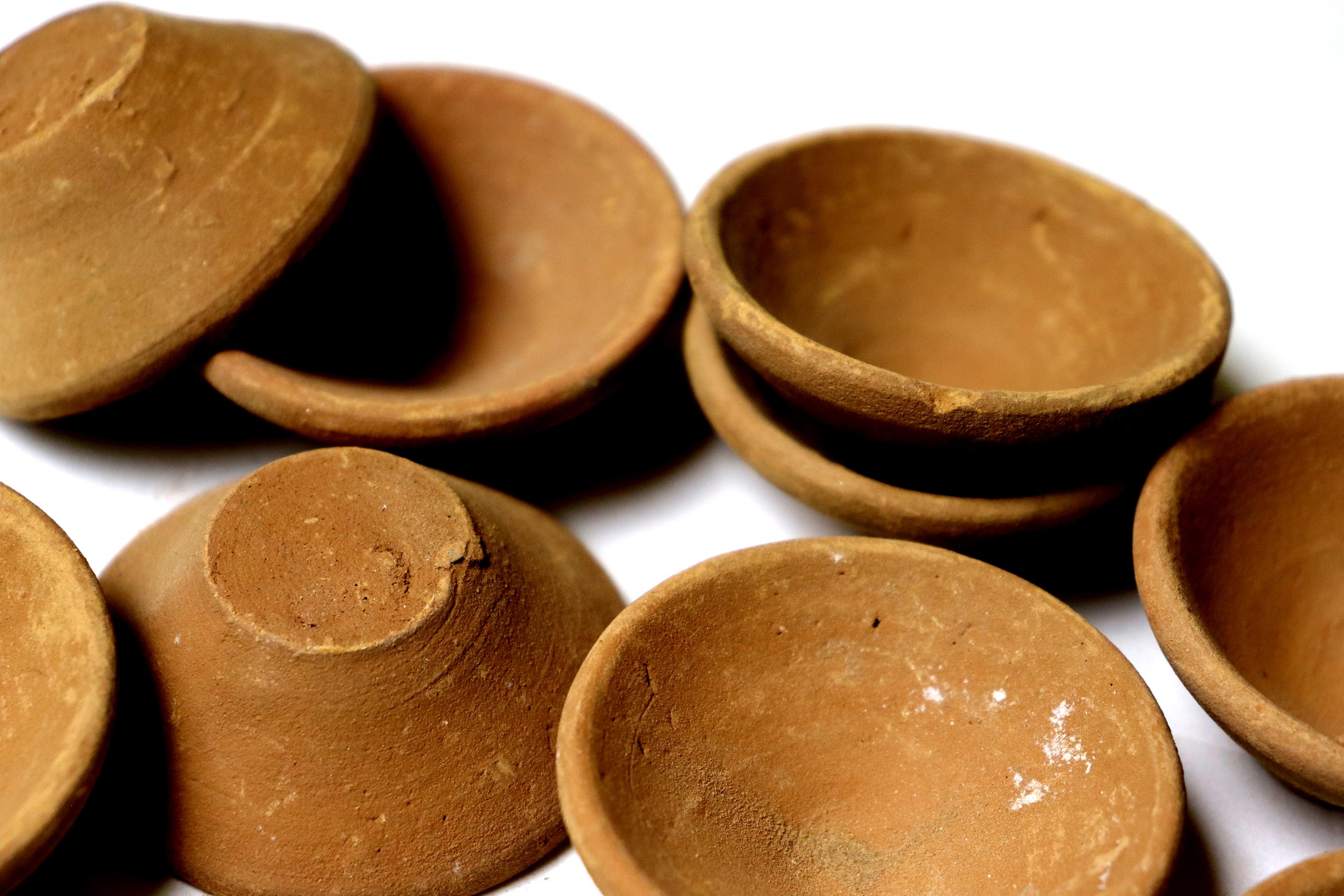 Set of 10 Mud Clay Diya Mitti Deepak Diwali Festival Decor Handmade ...