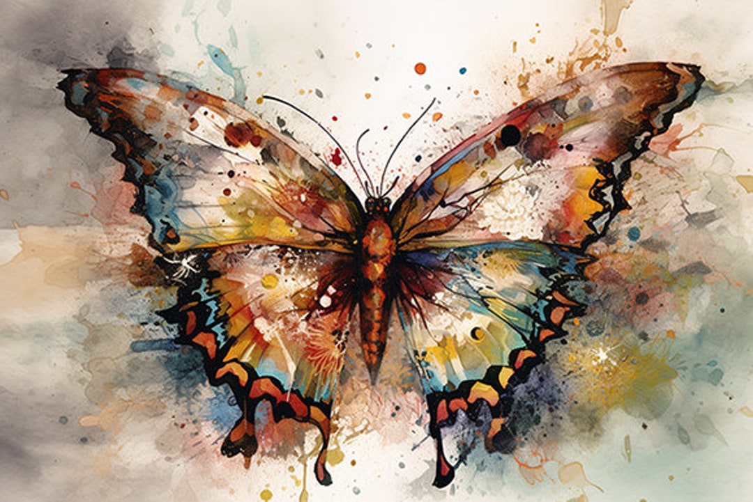 Butterfly Gritty Art, Gritty Style Painting, Beautiful Colorful ...