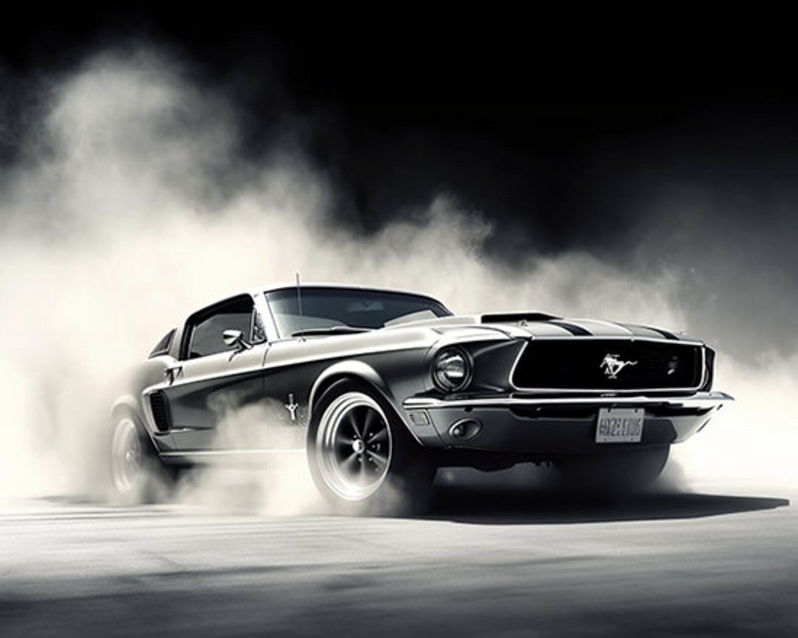 Ford Mustang Wheelspin, Digital Print, Boss 429 Mustang, Smoke ...