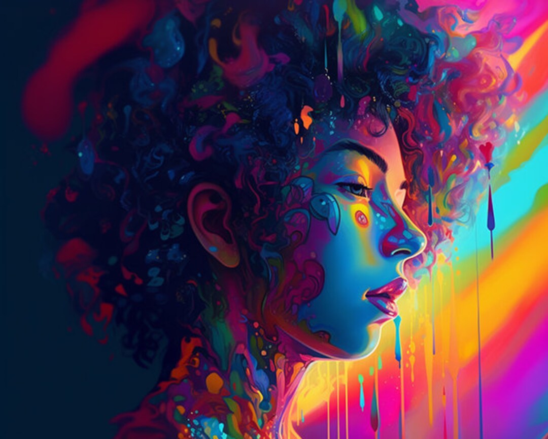 Trippy Drippy, Art Prints, Printable Wall Art, Psychedelic, Glitter ...