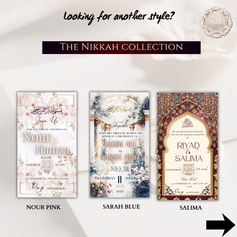 Muslim Wedding Animated Invitation| Beige&gold|floral|2 Parts| Nikkah ...