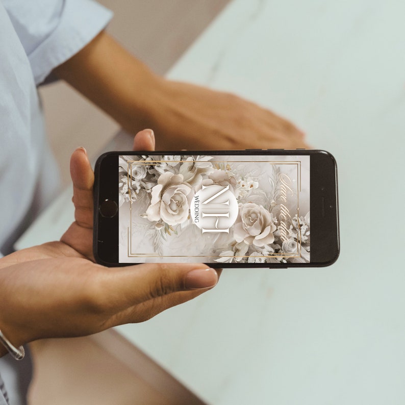 Muslim Wedding Animated Invitation| Beige&gold|floral|2 Parts| Nikkah ...