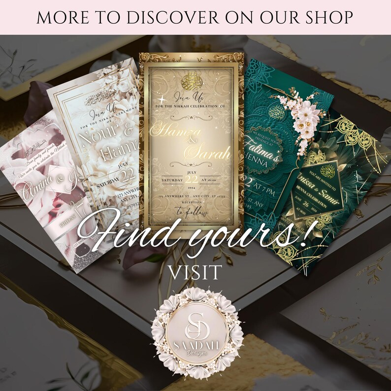 Muslim Wedding Animated Invitation| Beige&gold|floral|2 Parts| Nikkah ...