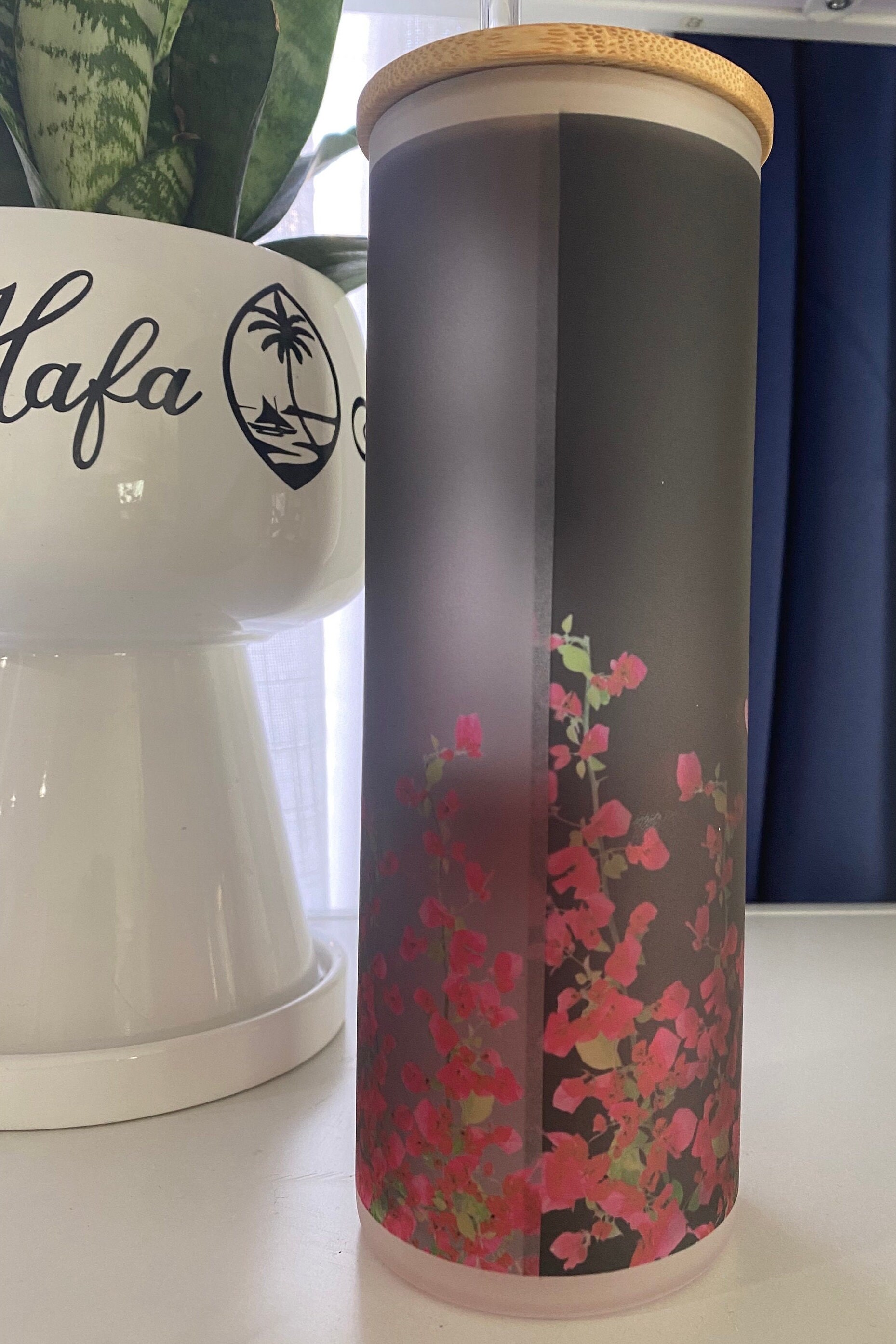 25oz Hafa Adai Frosted Glass Cup Designed With a Guam Seal, Island of ...