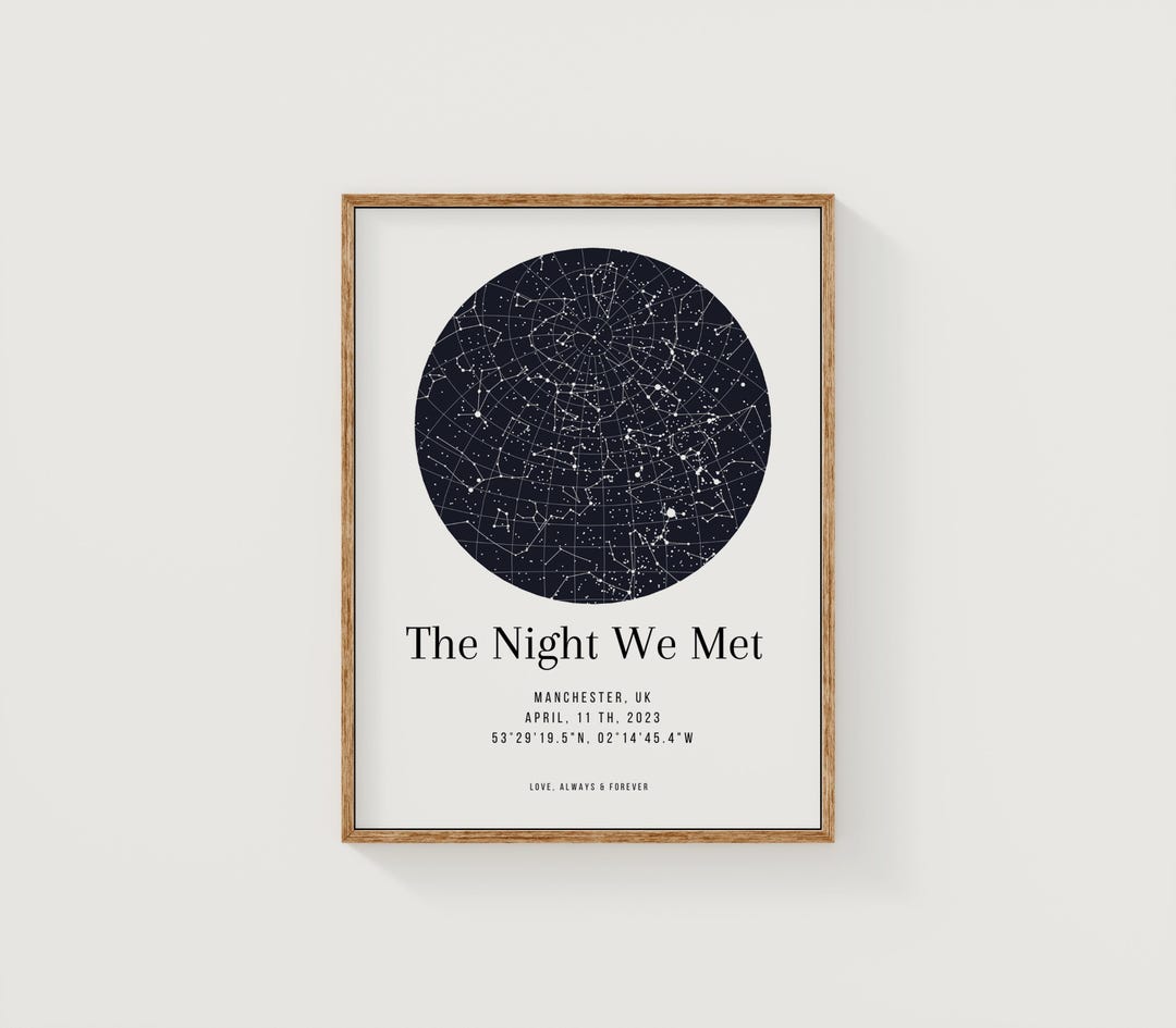 Star Map Constellation Wall Art Custom the Night We Met Poster the Day ...