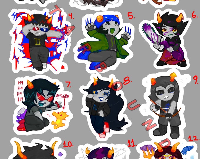 Water-resistant Vinyl Homestuck Character Stickers - Etsy Canada