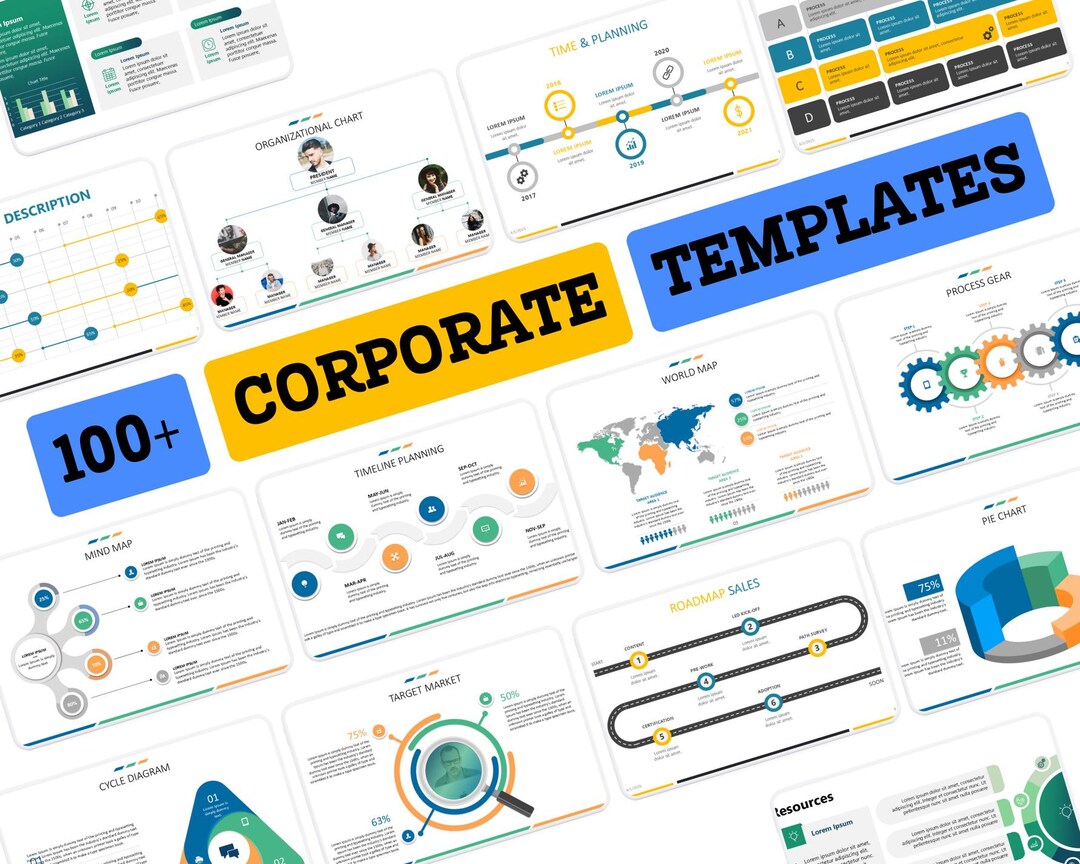 100+ Corporate Powerpoint Bundle - Clean & Professional Slide Deck ...