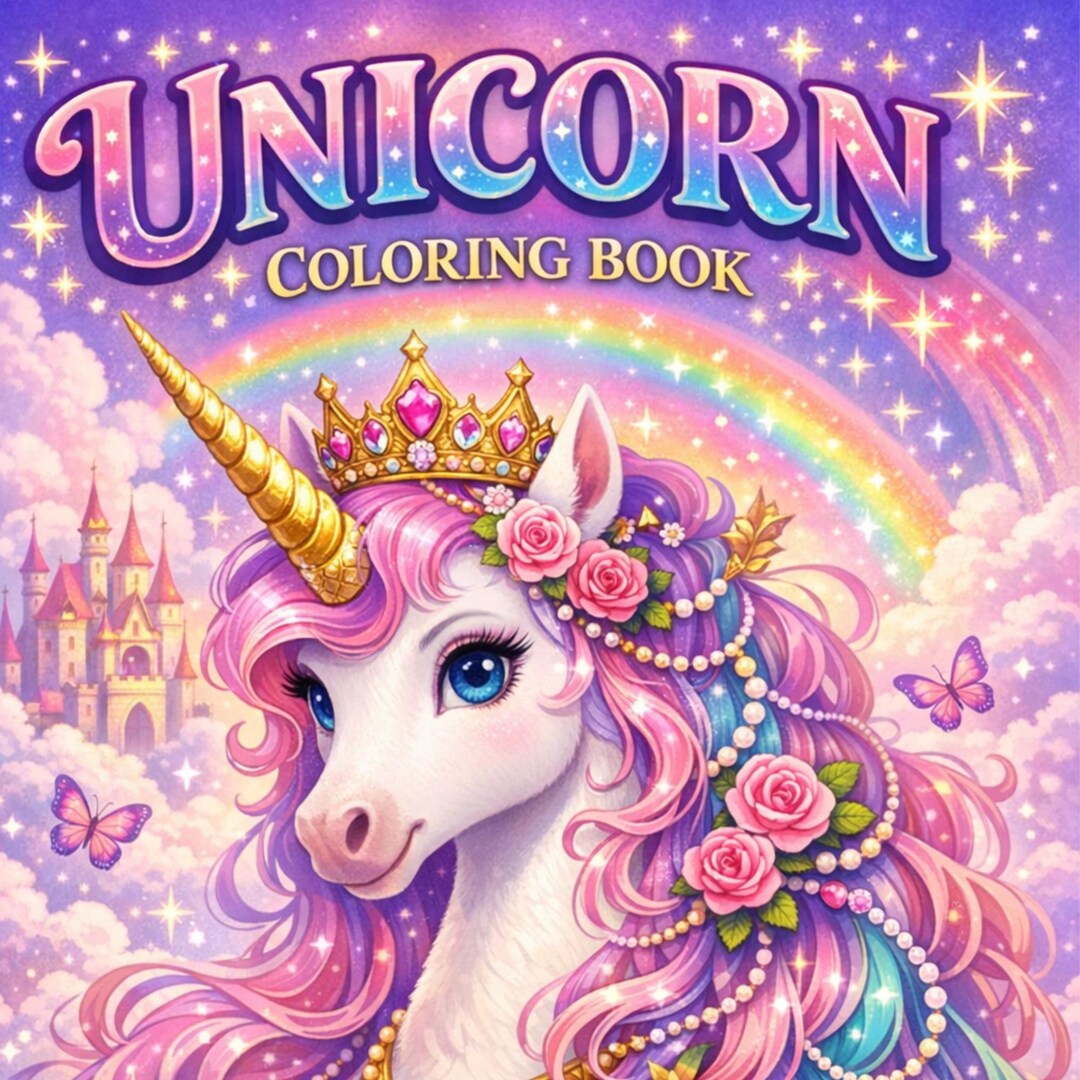 Kids Coloring Book | 25 Unique Unicorn-themed Pages - Etsy