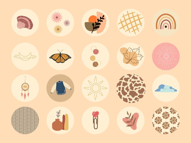 50+ Boho Insta Highlight Covers, Aesthetic Branding Lifestyle Covers ...