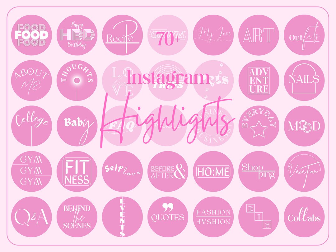 Insta Pink Highlight Covers, Aesthetic Branding Lifestyle Covers ...