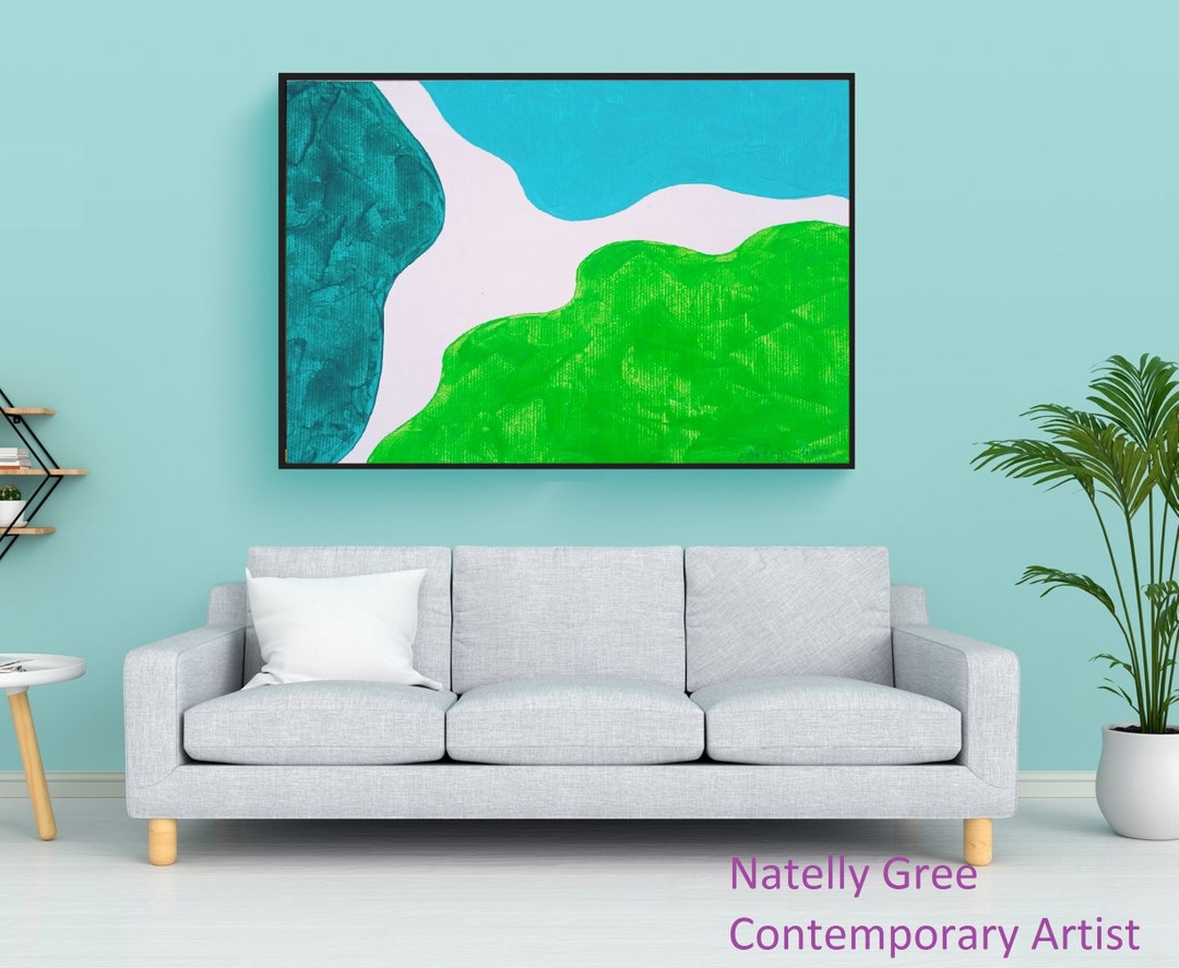 Green Painting Minimalist Oil Painting Modern Green Wall Art - Etsy