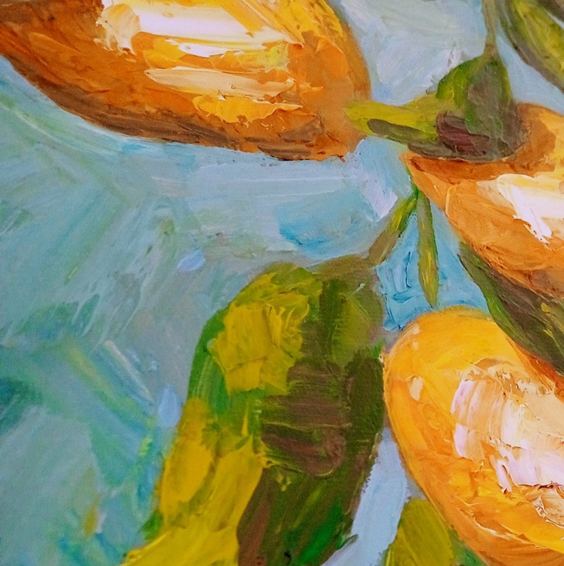 Mandarins Oil Painting Tangerine Canvas Original Painting Fruit Kitchen ...